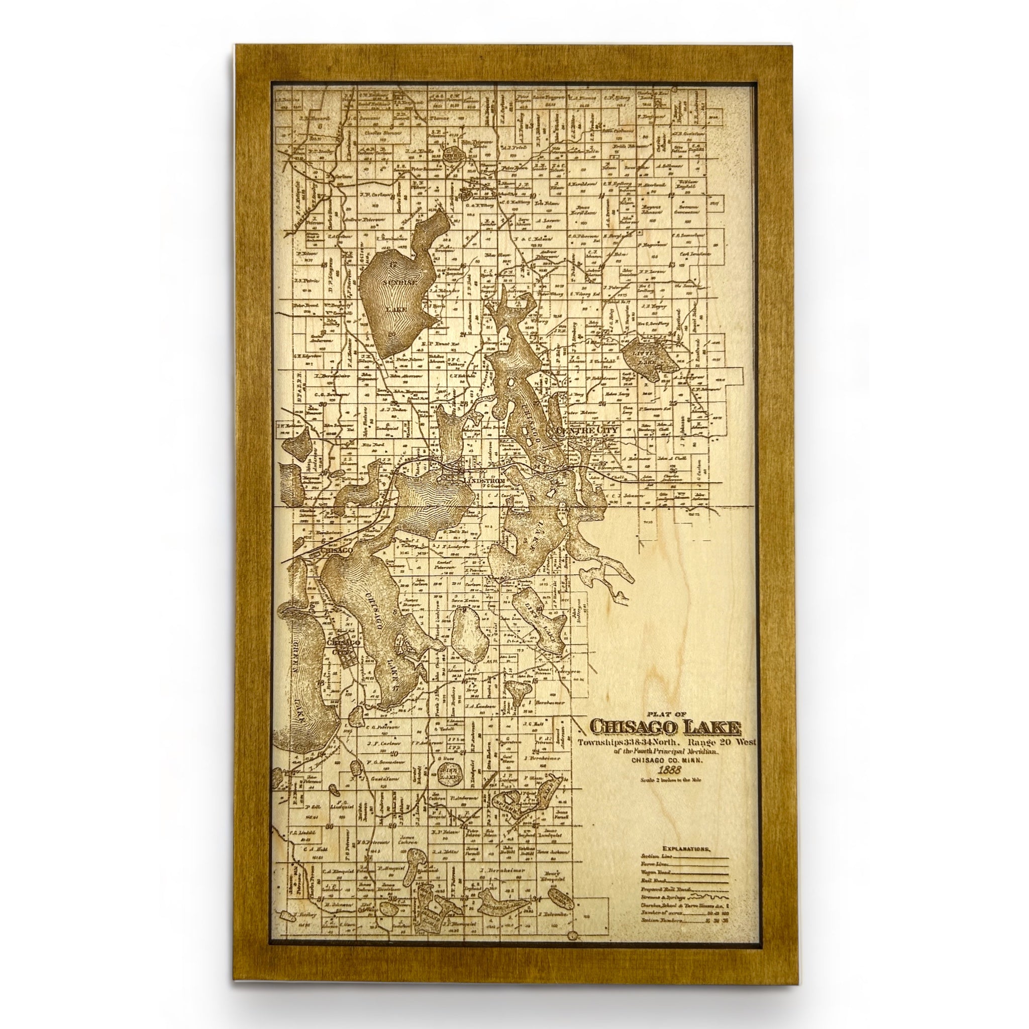Historical Map Art - Towns in Chisago County MN – Always Be Charmed